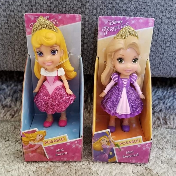 Disney | Toys | Disney Princess Posable Mini Dolls Aurora Rapunzel ...
